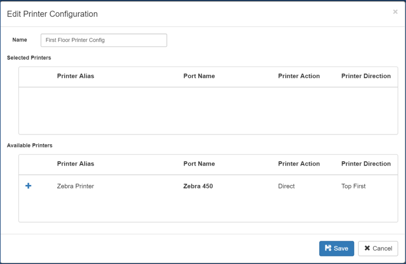 Adding Printer Configurations